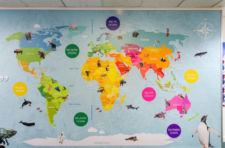 Buckingham Park Primary School World Map Wall - Promote Your School