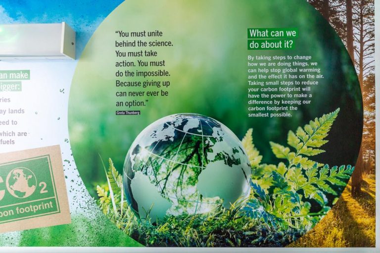 Brentfield Primary School Wonders of the World Stairwell Wall Art