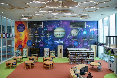 Ibn Khuldoon National School (IKNS) Library Wall Art - Promote Your School