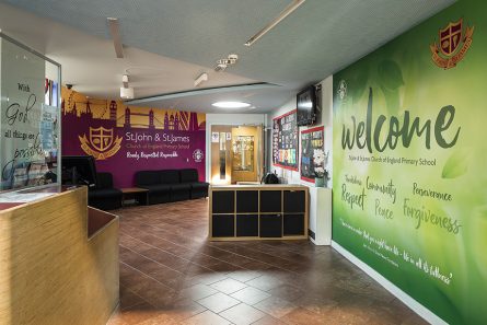 St John and St James CE Primary School Welcome Wall - Promote Your School