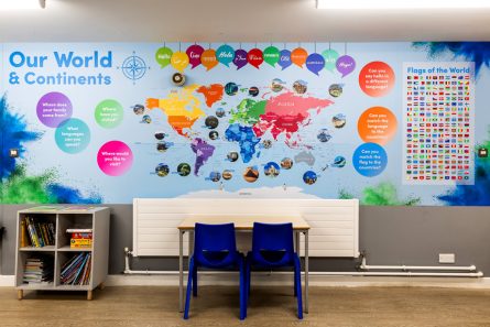 The Smallberry Primary School World Map Learning Wall - Promote Your School