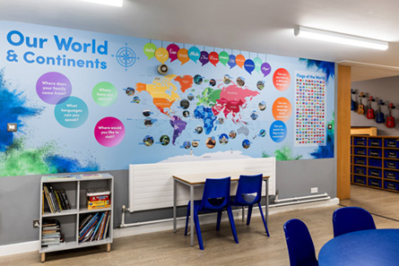The Smallberry Primary School World Map Learning Wall - Promote Your School